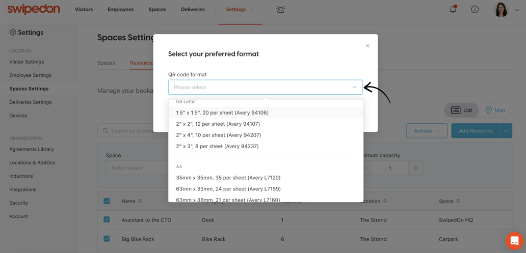 How to download QR codes for resources